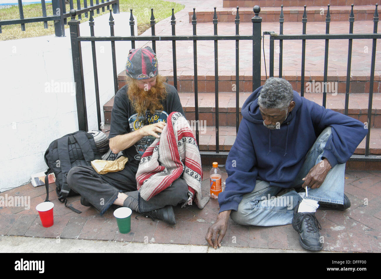 Usa homeless man sitting streets hi-res stock photography and images ...