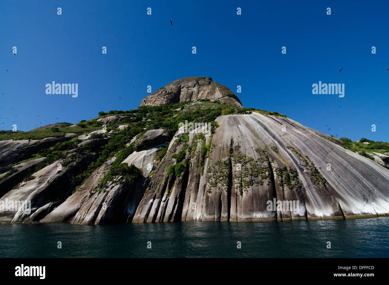 View of the Alcatrazes island, north shore of Sao Paulo state, Brazil ...