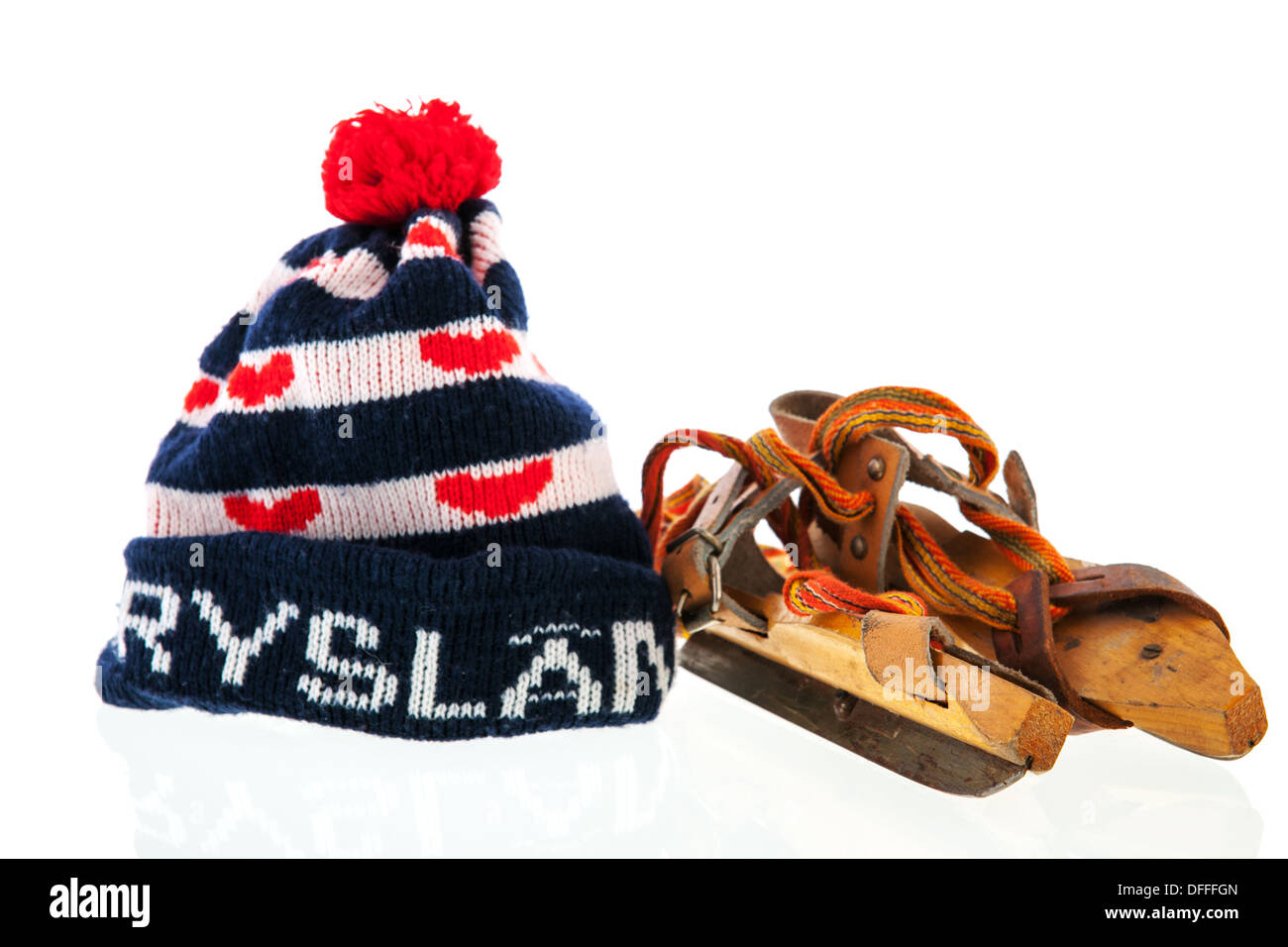 Dutch skates and bonnet of province Friesland Stock Photo - Alamy