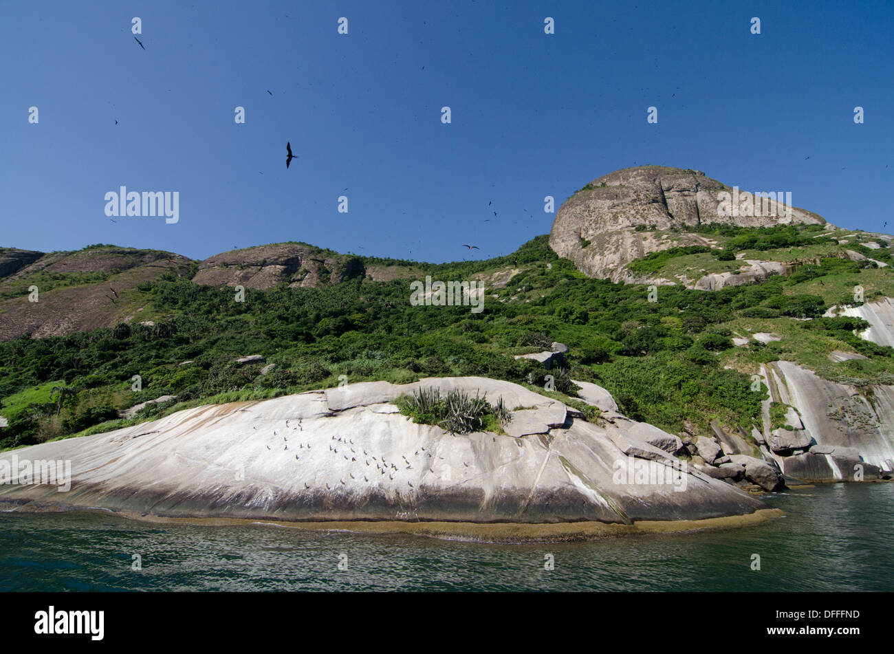 View of the Alcatrazes island, north shore of Sao Paulo state, Brazil ...