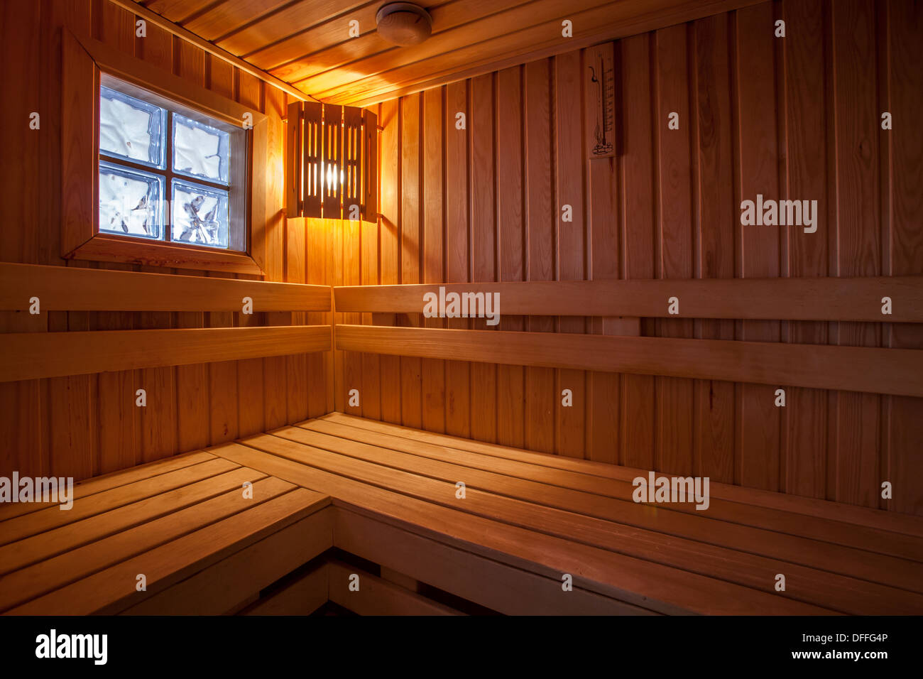 Lighting sauna wood hi-res stock photography and images - Alamy