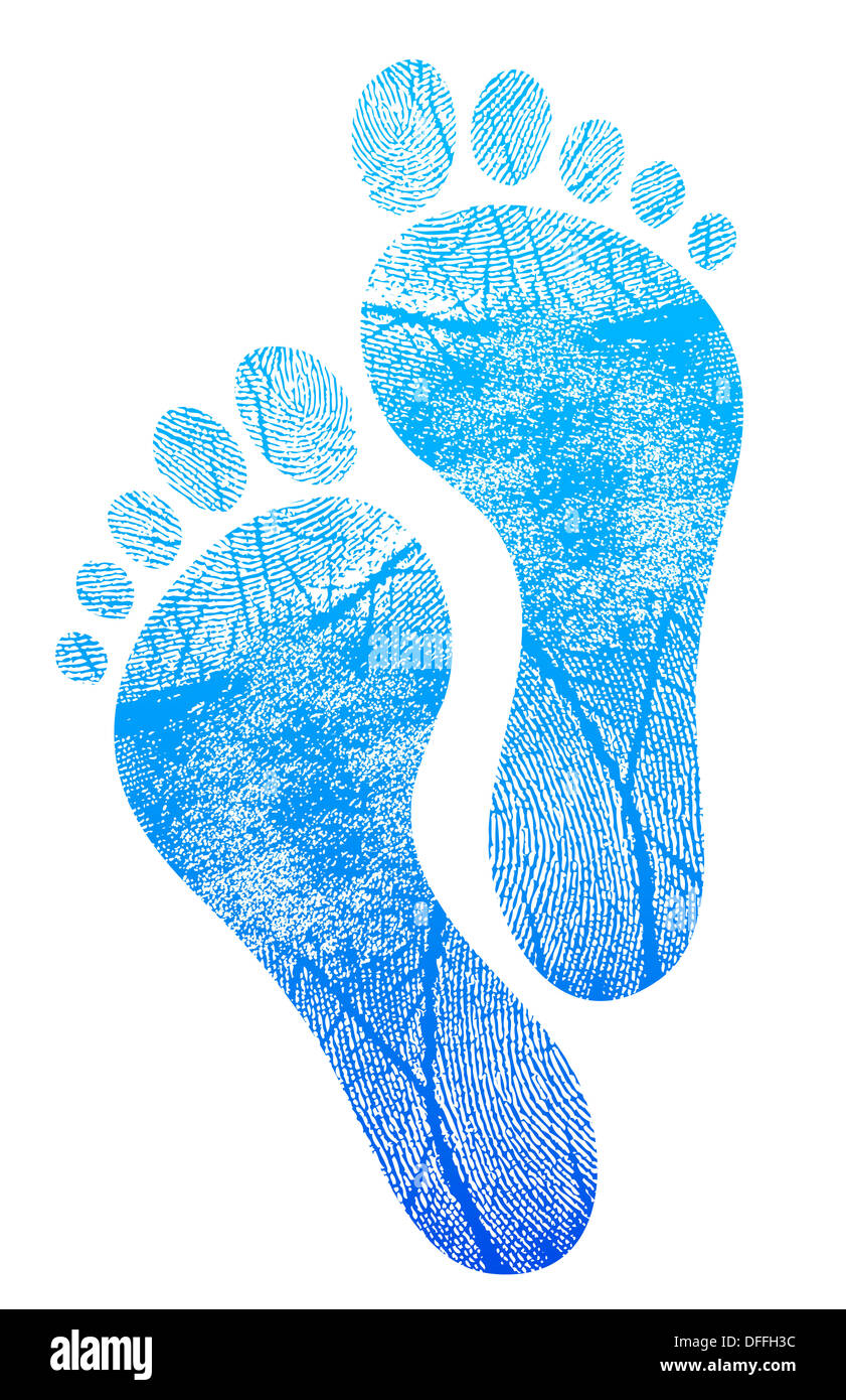 blue feetprint illustration design over white background Stock Photo ...