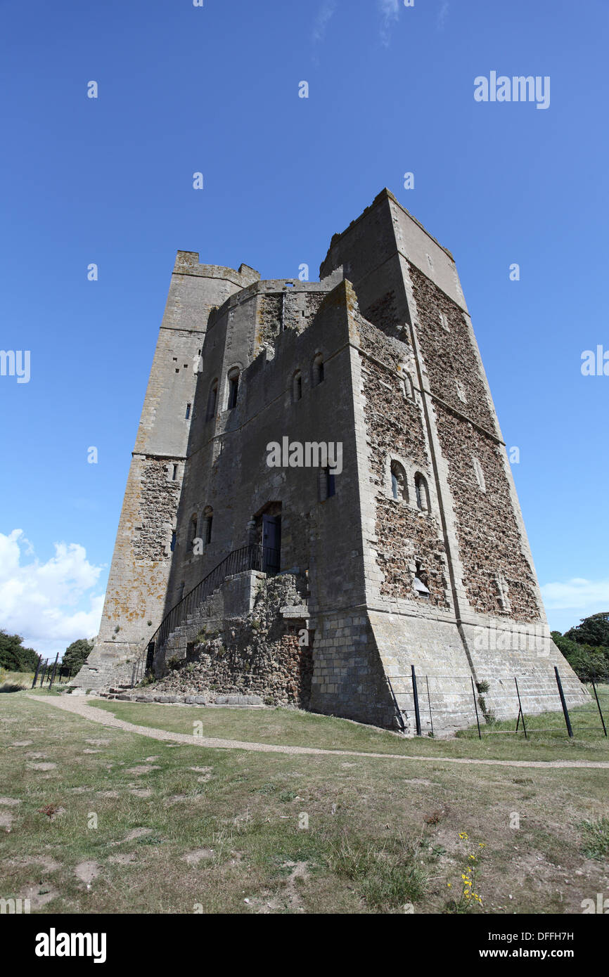 The well-preserved polygonal keep of Orford Castle, built by Henry II ...