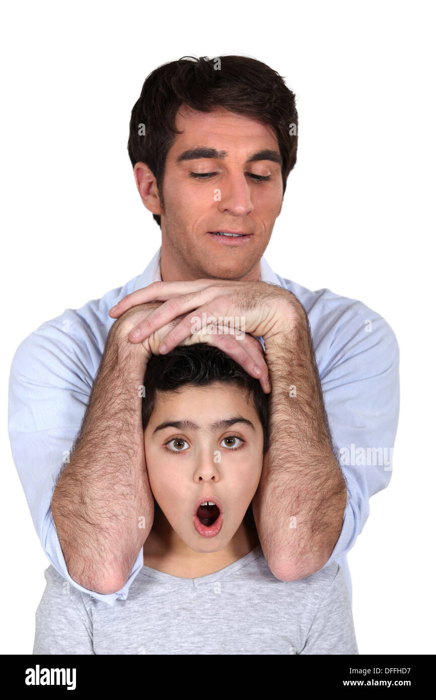 Portrait of a father and child Stock Photo - Alamy