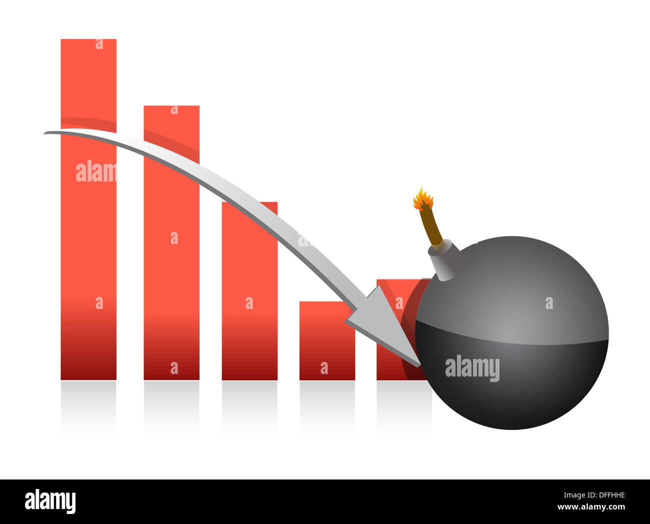 graph explosive fall illustration over a white background Stock Photo ...