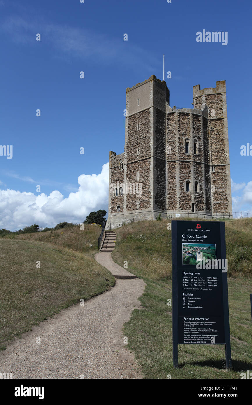 The well-preserved polygonal keep of Orford Castle, built by Henry II ...