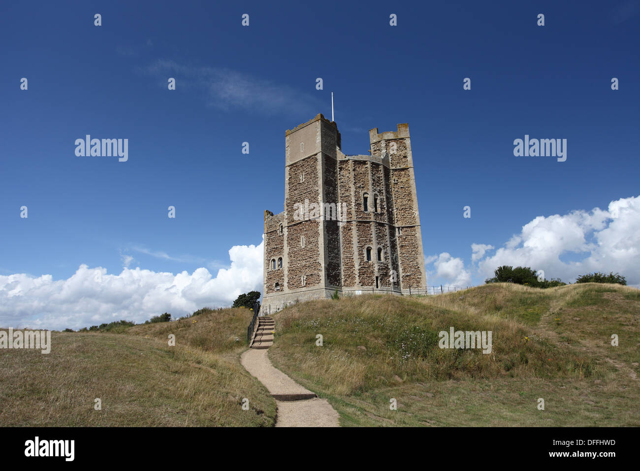 The well-preserved polygonal keep of Orford Castle, built by Henry II ...