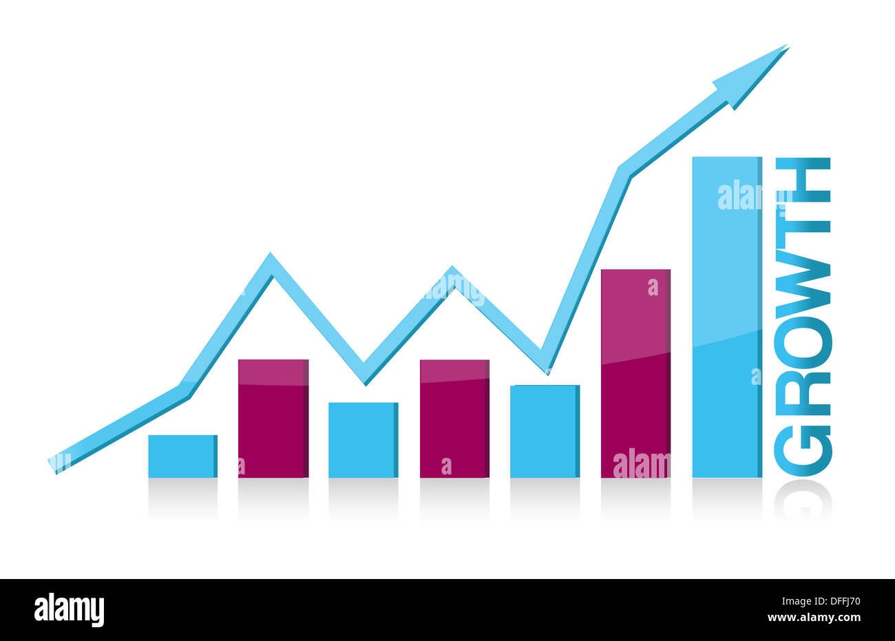 Blue and purple growth graph illustration design Stock Photo - Alamy