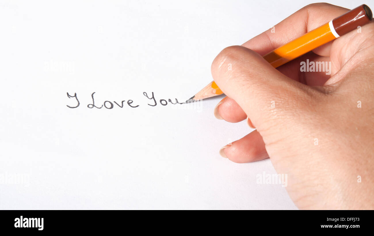 I love you pencil and paper hi-res stock photography and images - Alamy