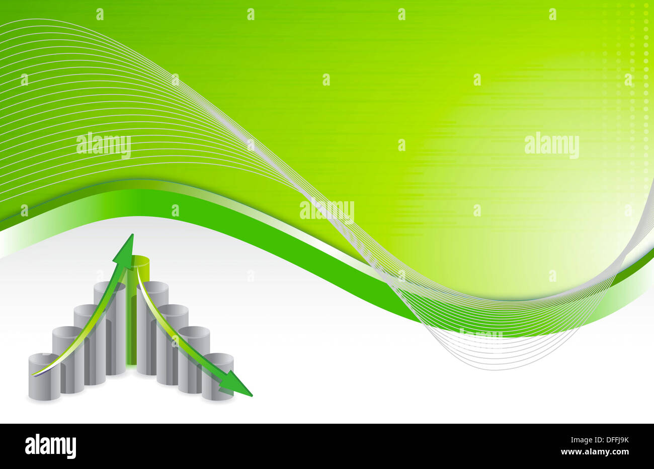 green wave chart business background illustration design Stock Photo ...