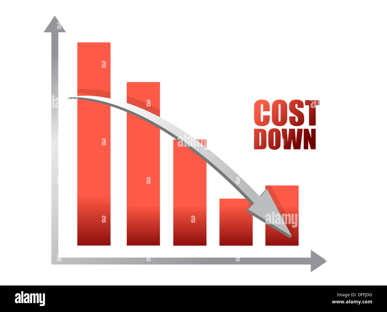 Chalk drawing - Cost down chart illustration design Stock Photo - Alamy