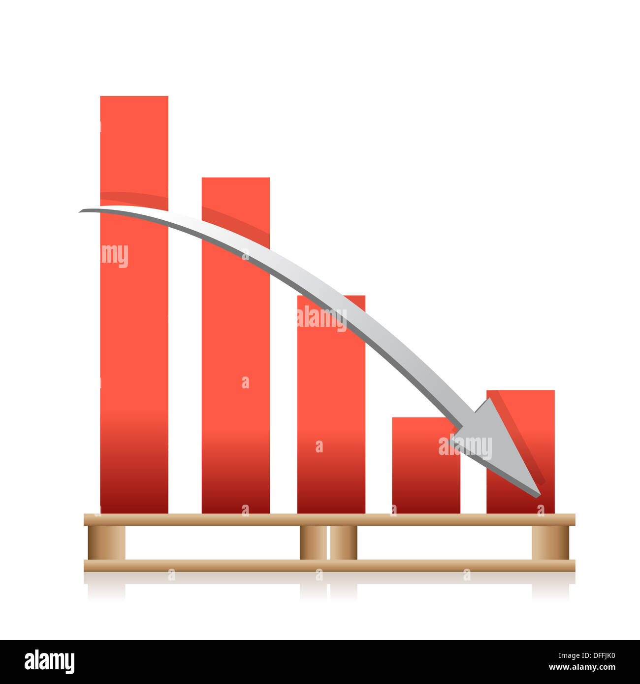 falling cargo shipping sales graph illustration design Stock Photo - Alamy