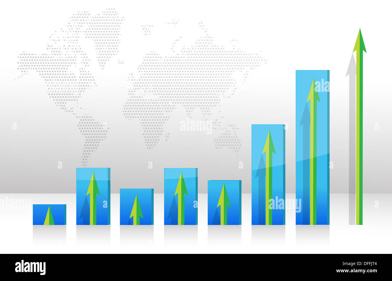 Graph chart Raising arrows illustration design Stock Photo - Alamy