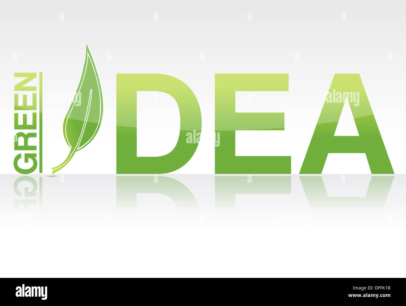 Rendered Green idea word isolated over white Stock Photo - Alamy