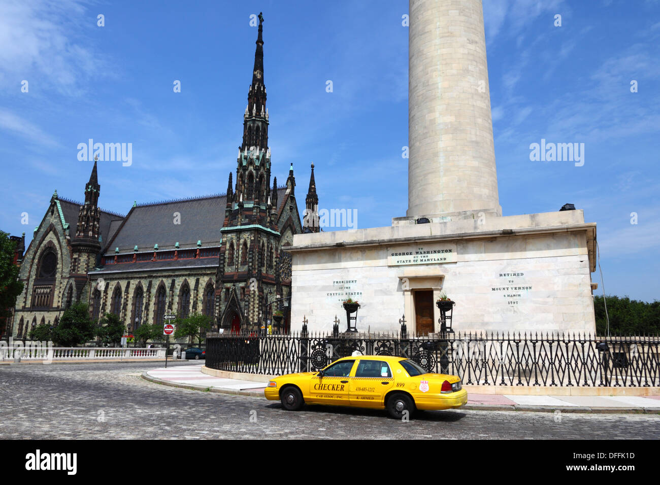 George Washington monument and Mount Vernon Place United Methodist ...