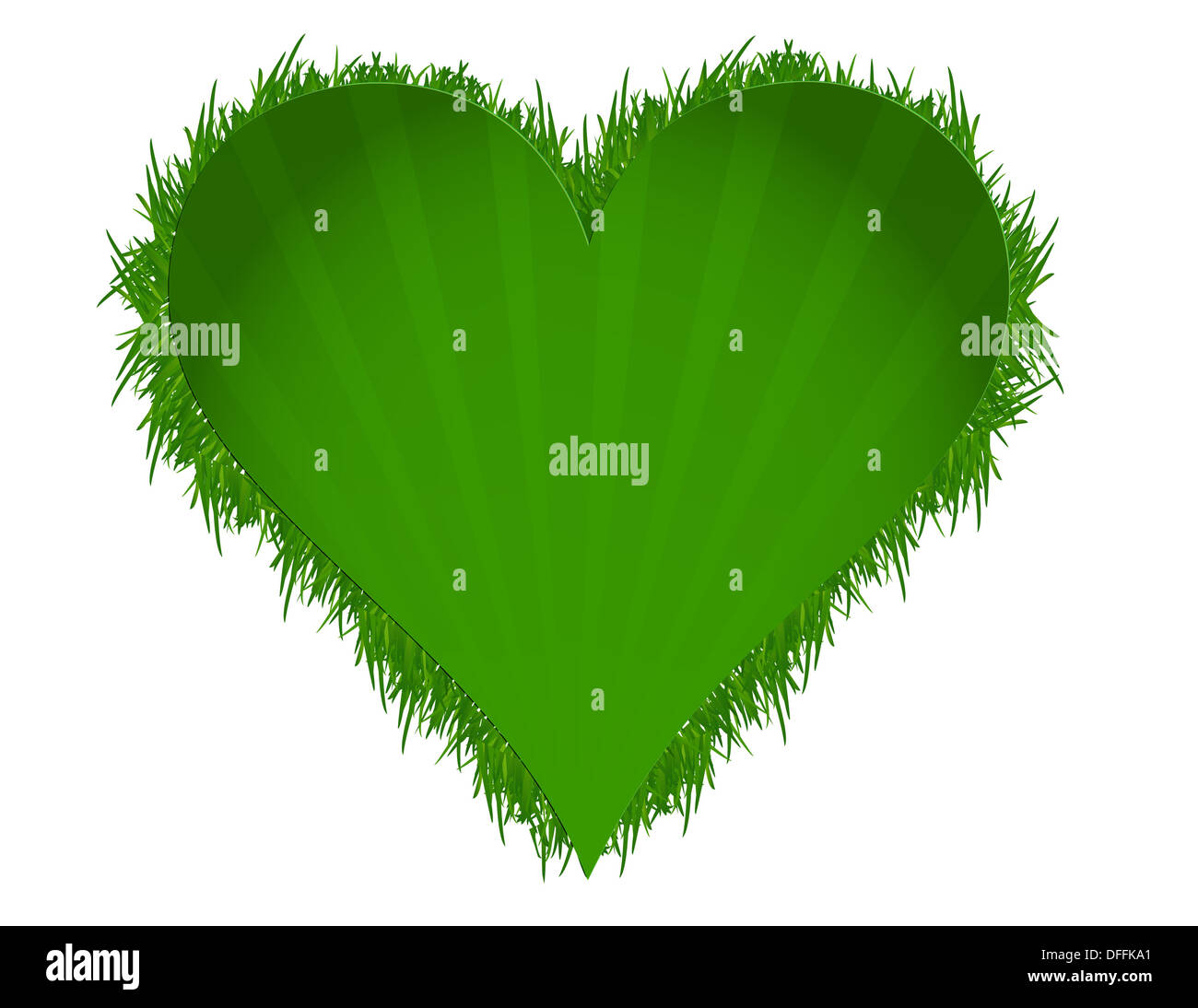 green grass illustration heart design Stock Photo - Alamy
