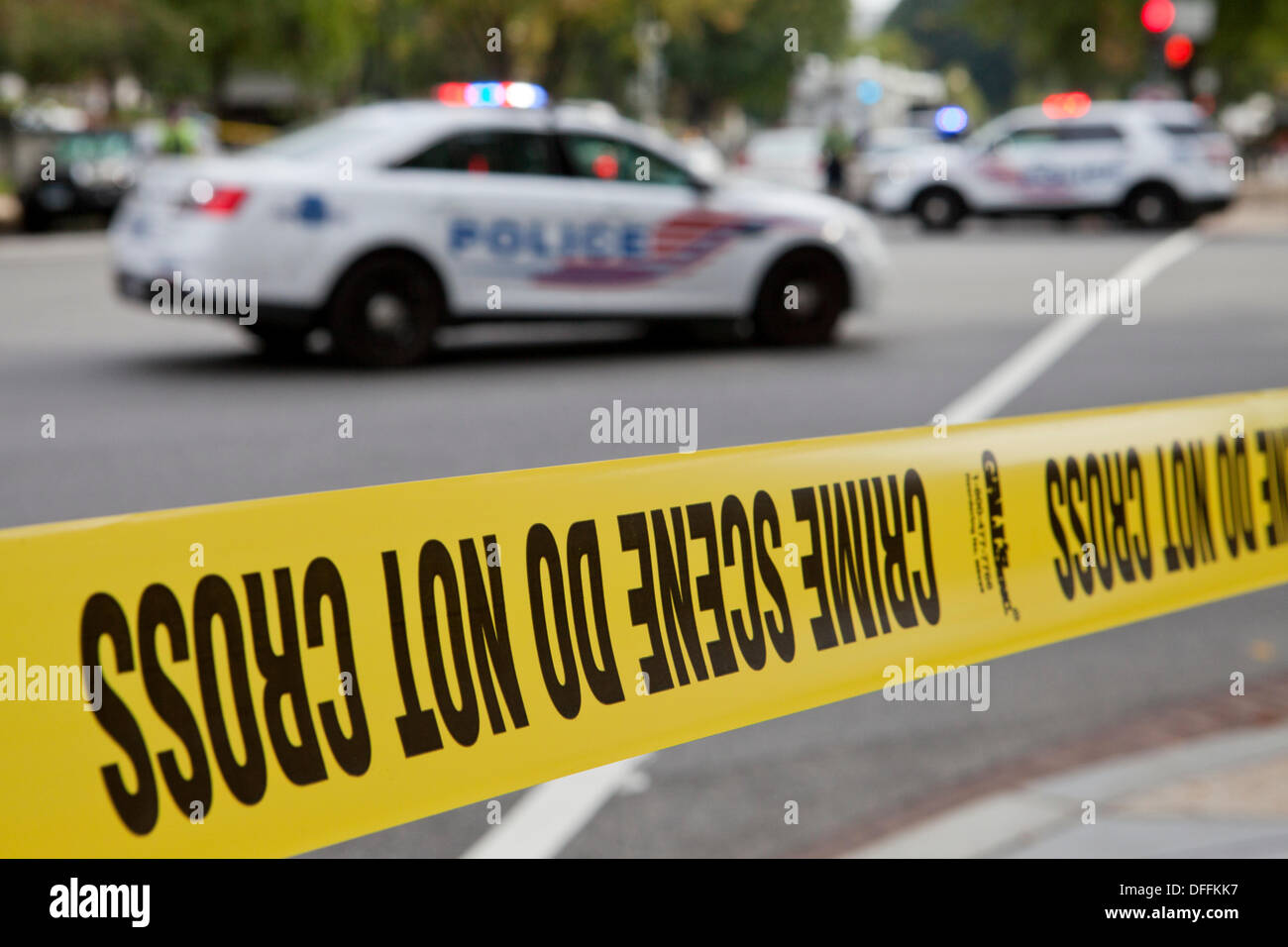 Police blockade at crime scene - Washington, DC USA Stock Photo ...