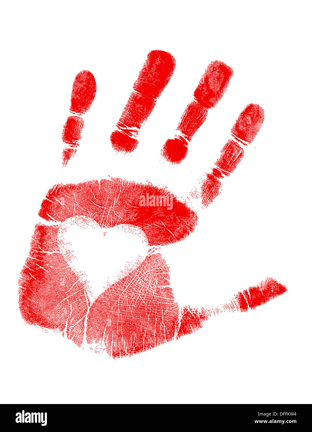 Illustration of a hand-print with a heart. Vector available. / love ...