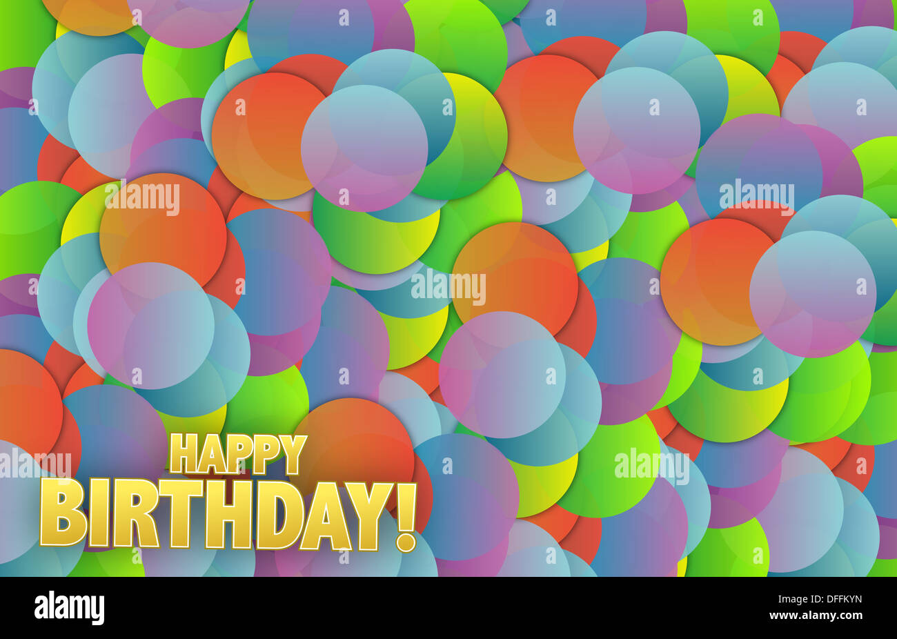 Happy birthday colorful card background illustration Stock Photo - Alamy