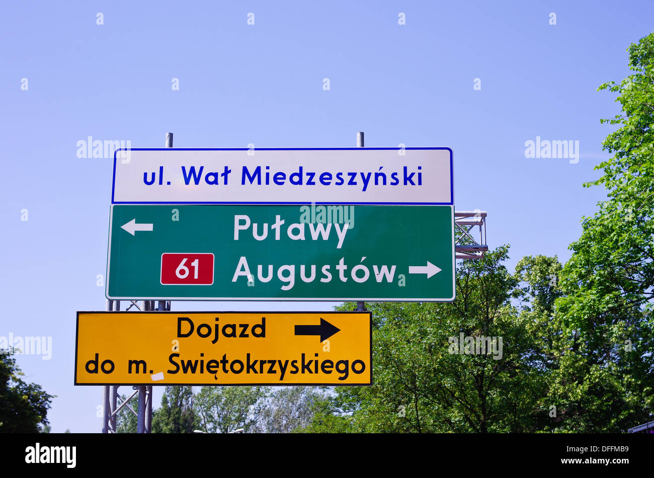 Street Signs in Warsaw, Poland Stock Photo - Alamy
