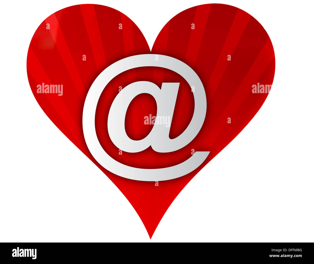 Heart Email sign isolated on white Stock Photo - Alamy