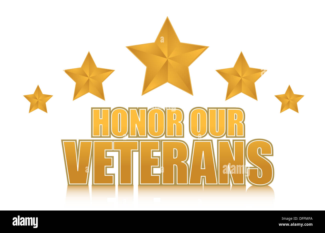honor our veterans gold illustration sign design on white Stock Photo ...