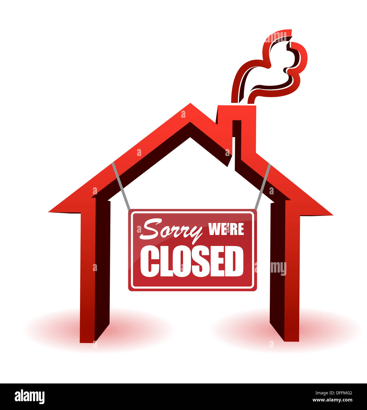 business sorry we're closed sign illustration design Stock Photo - Alamy
