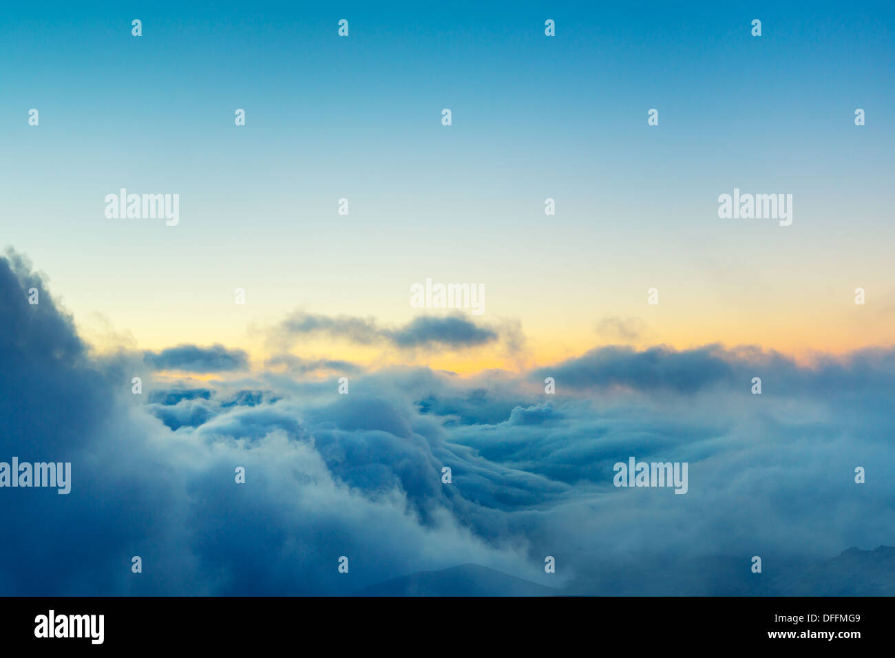 View Above the Clouds, Beautiful Sunset Cloudscape Stock Photo - Alamy