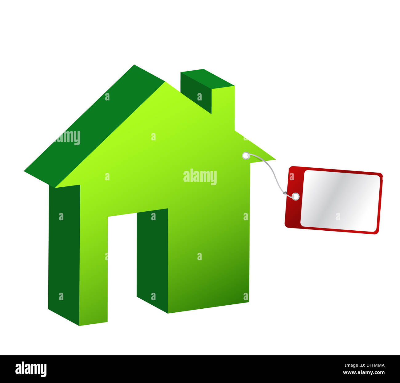 House with price tag illustration design Stock Photo - Alamy