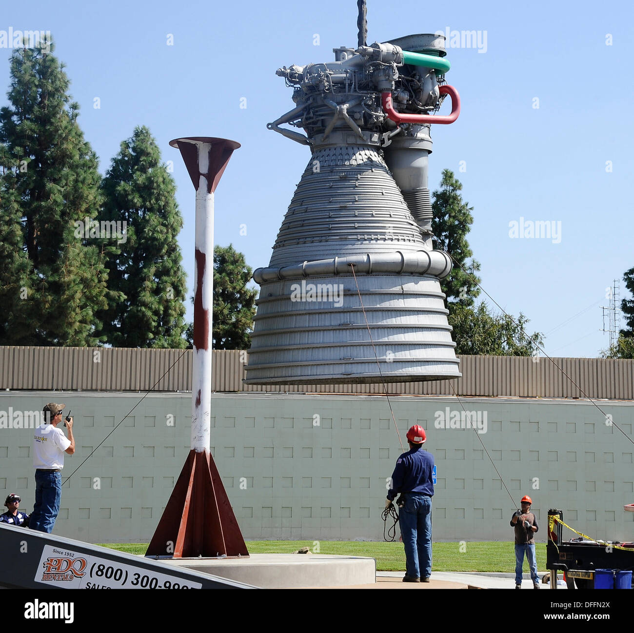 Chatsworth CA, USA. 3rd Oct, 2013. A Saturn V F-1 rocket engine is ...