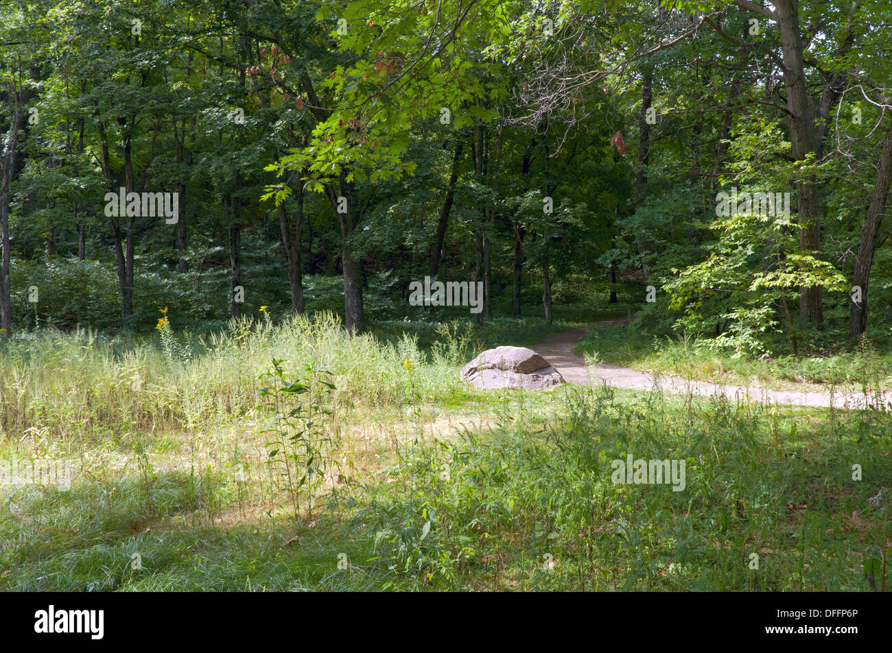 Minneopa State Park trail and forest near Mankato Minnesota Stock Photo ...
