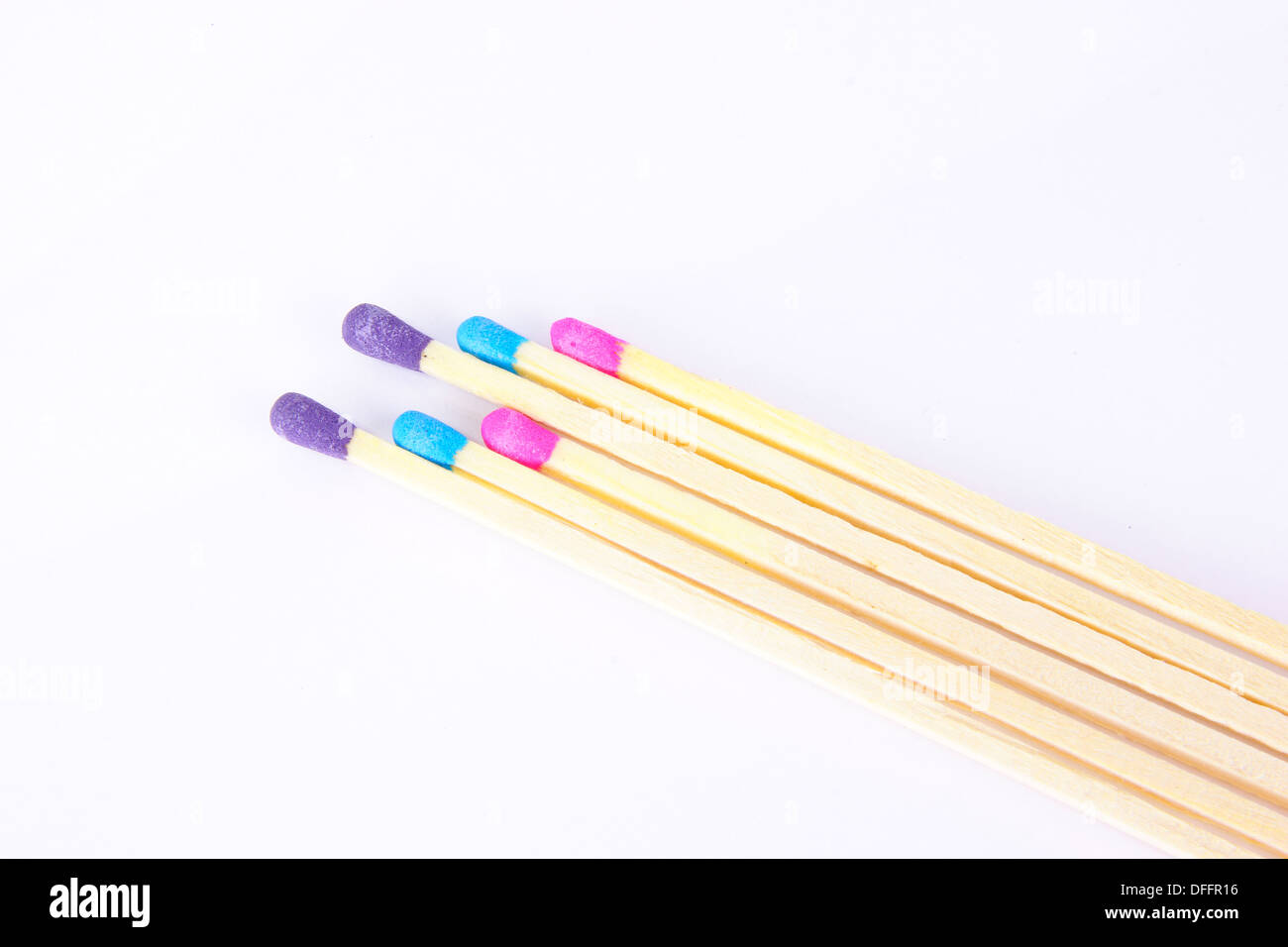 Three Color Match Sticks on White Background Stock Photo - Alamy