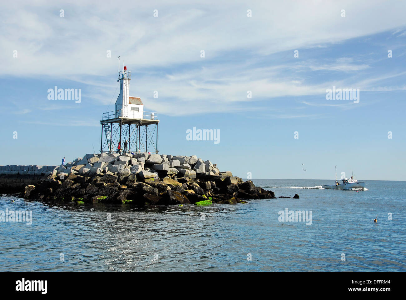 Lighthouse on Gloucester Harbor, Gloucester, Massachusetts, USA Stock ...
