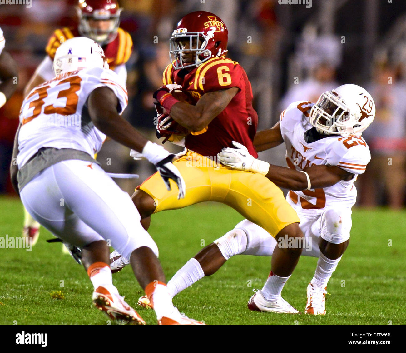 Ames, Iowa, USA. 3rd Oct, 2013. October 3rd. 2013: Iowa State WR #6 Tad ...