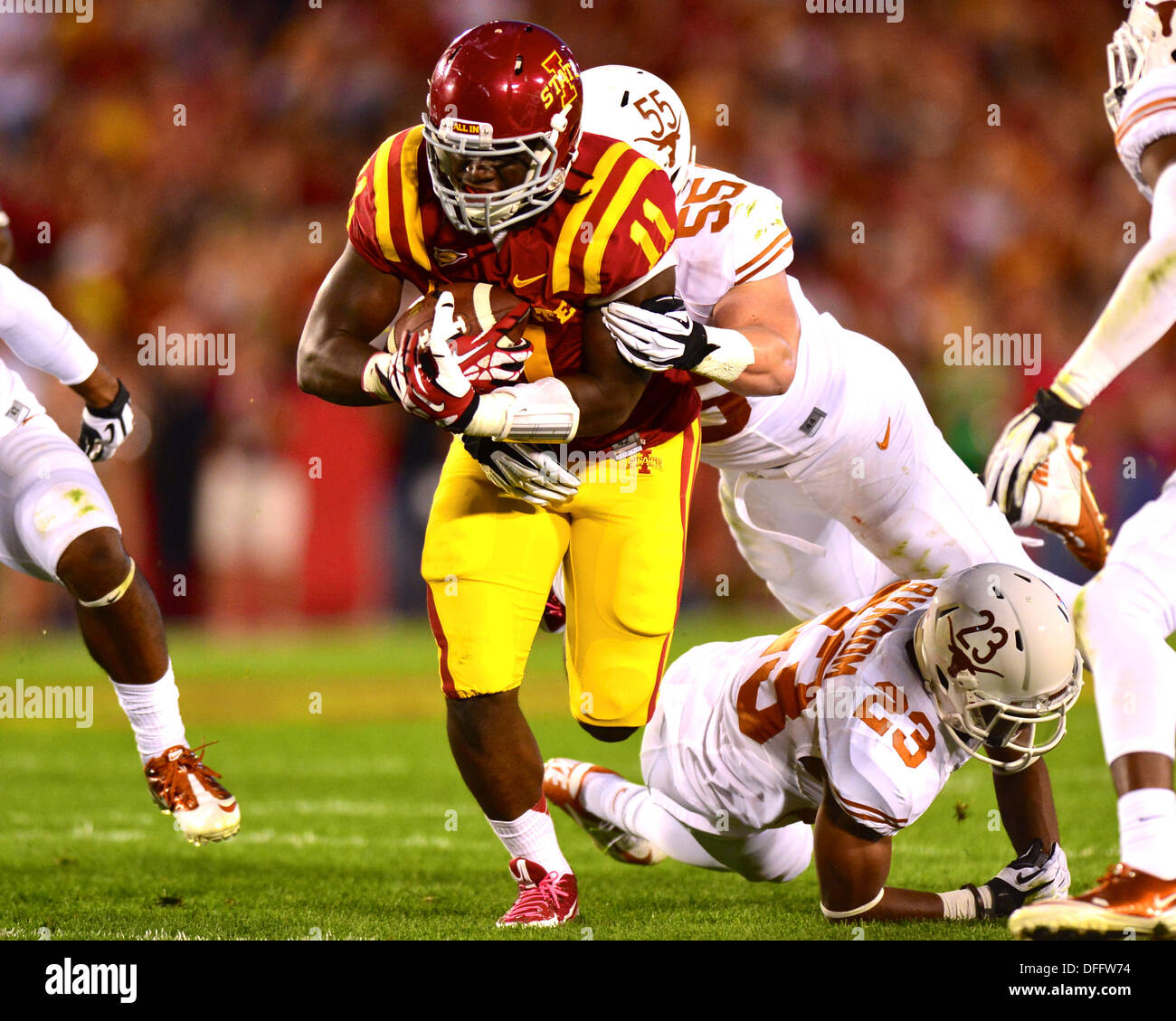 Ames, Iowa, USA. 3rd Oct, 2013. October 3rd. 2013: Iowa State TE #11 E ...