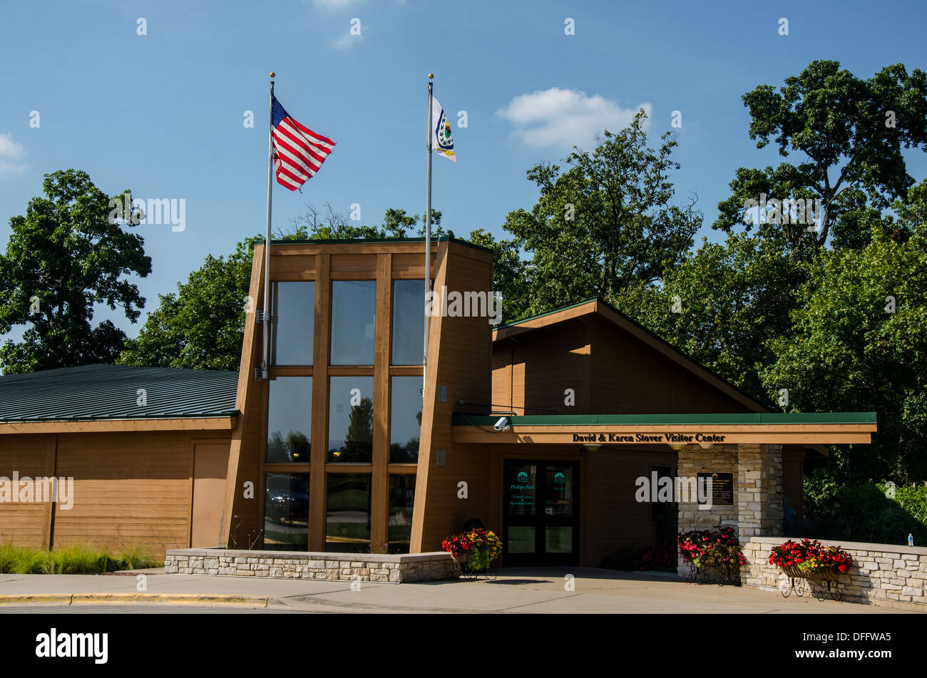 Visitor Center at Phillips Park in Aurora, Illinois, a town along the ...
