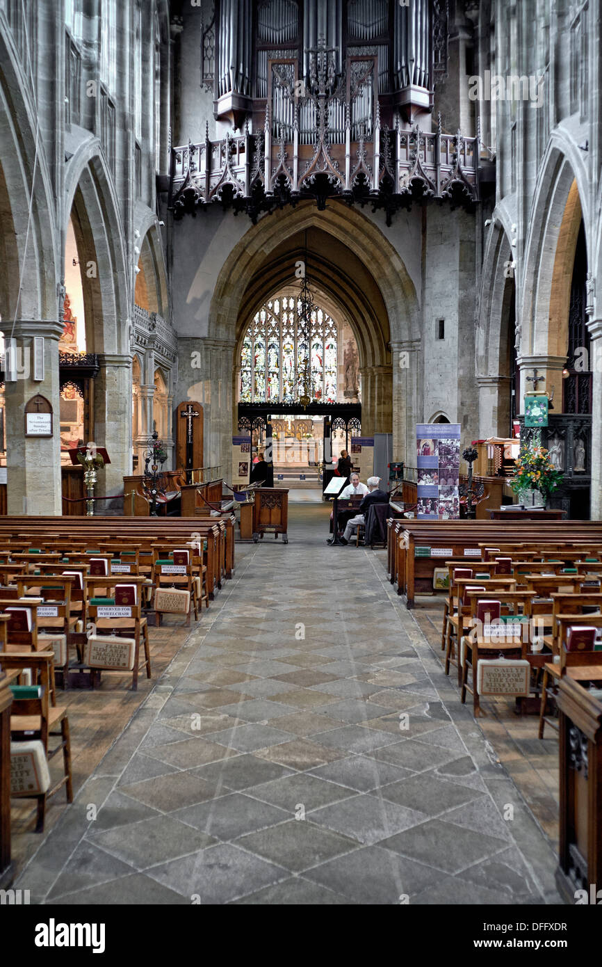 Interior of Holy Trinity church, Stratford upon Avon, Warwickshire ...