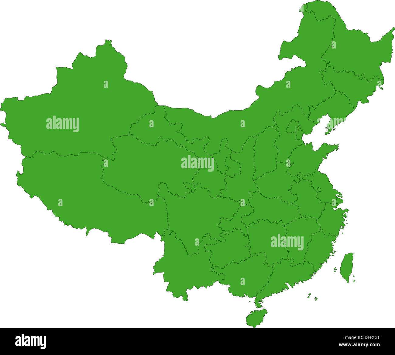 Green outline map china hi-res stock photography and images - Alamy