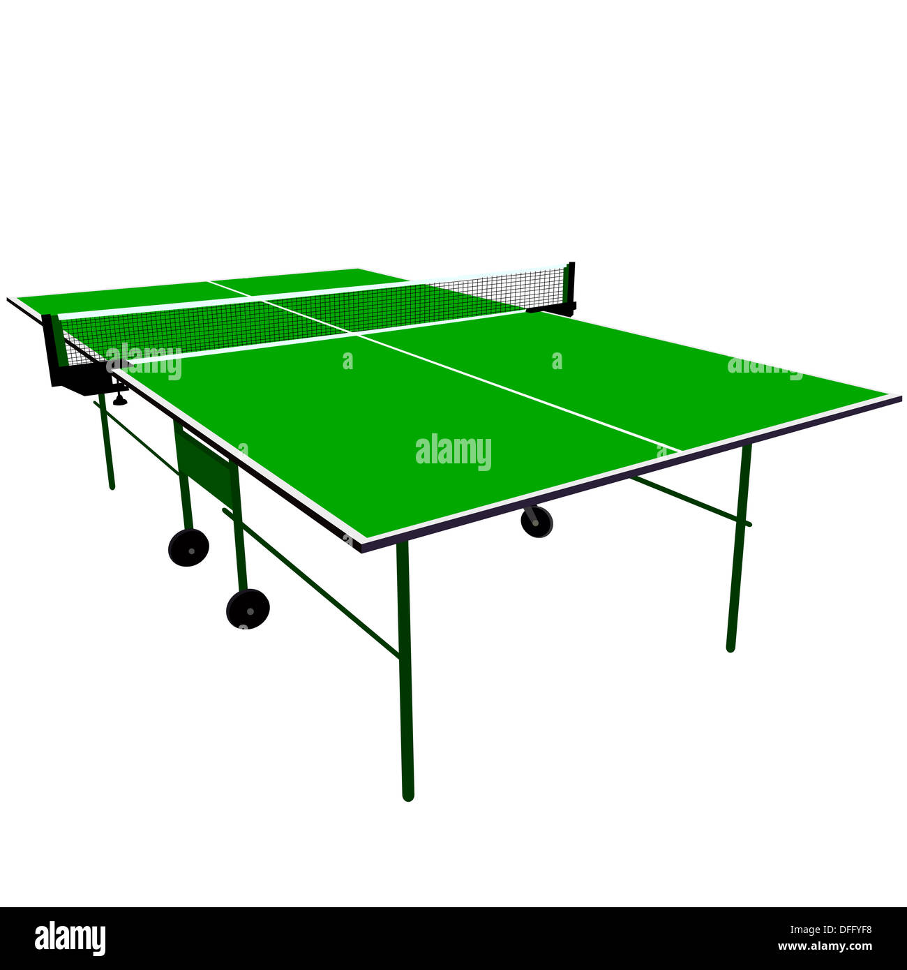 Ping pong green table tennis. illustration Stock Photo - Alamy