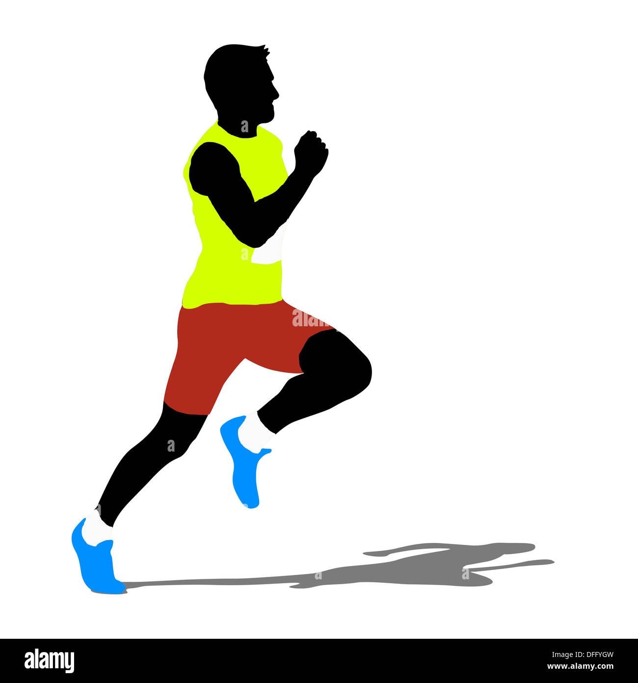 Running silhouettes. illustration Stock Photo - Alamy