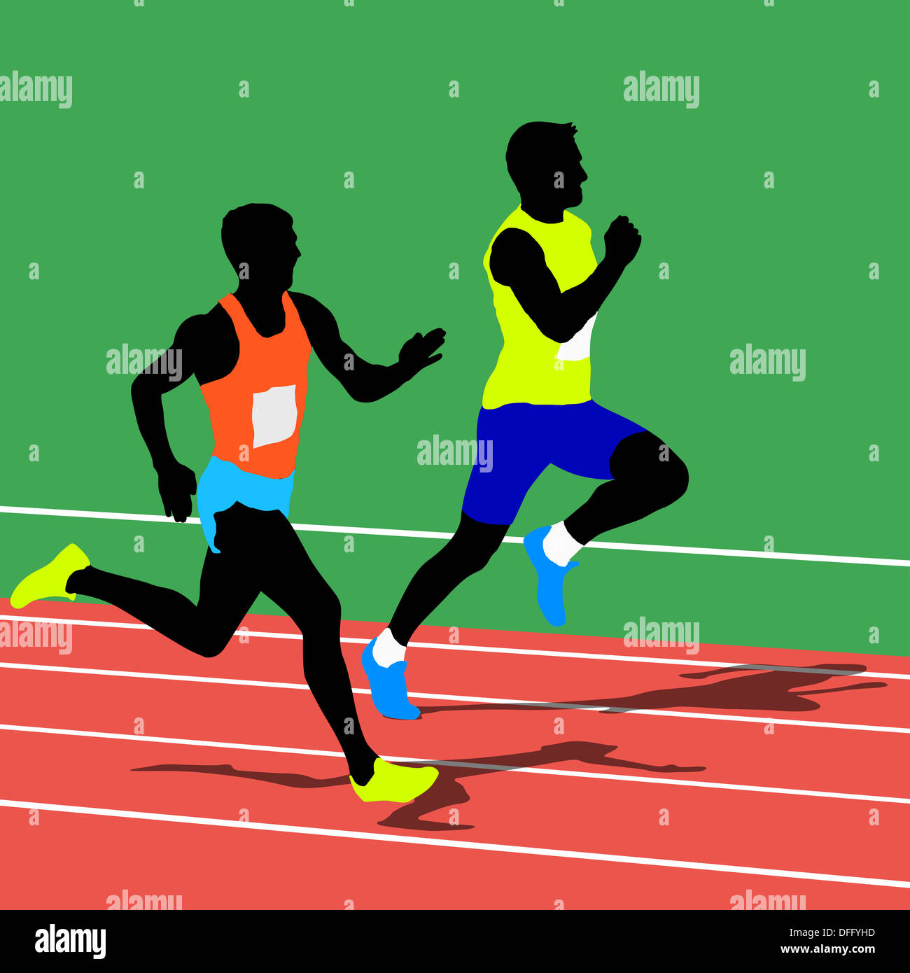 Running silhouettes. illustration Stock Photo - Alamy