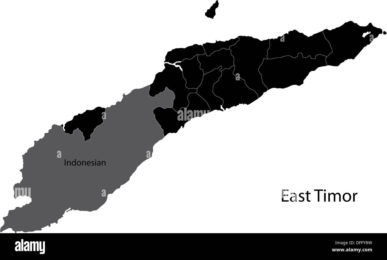 Black East Timor map Stock Photo - Alamy