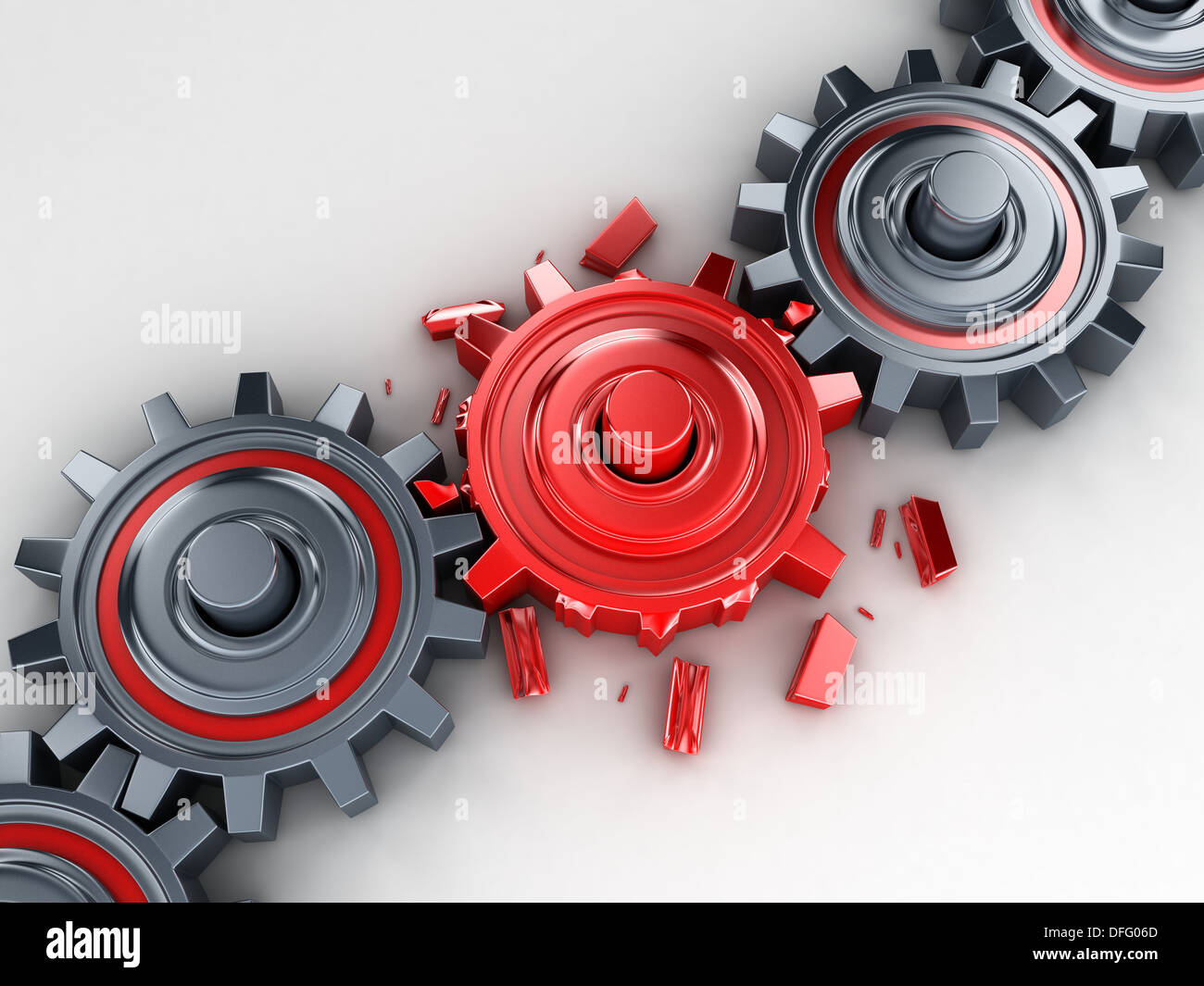 3d render connecting gears hi-res stock photography and images - Alamy