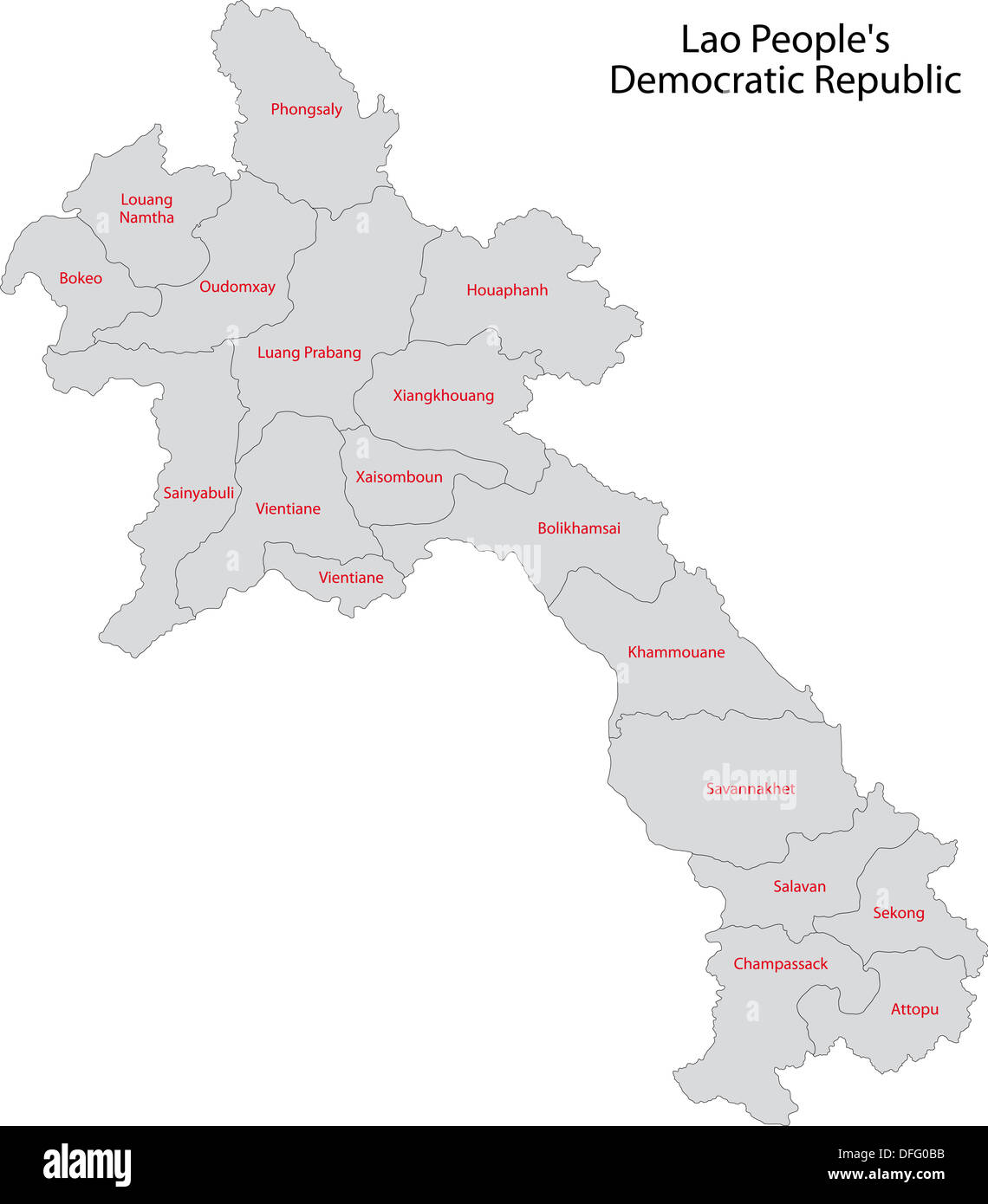 Map vientiane province laos Cut Out Stock Images & Pictures - Alamy