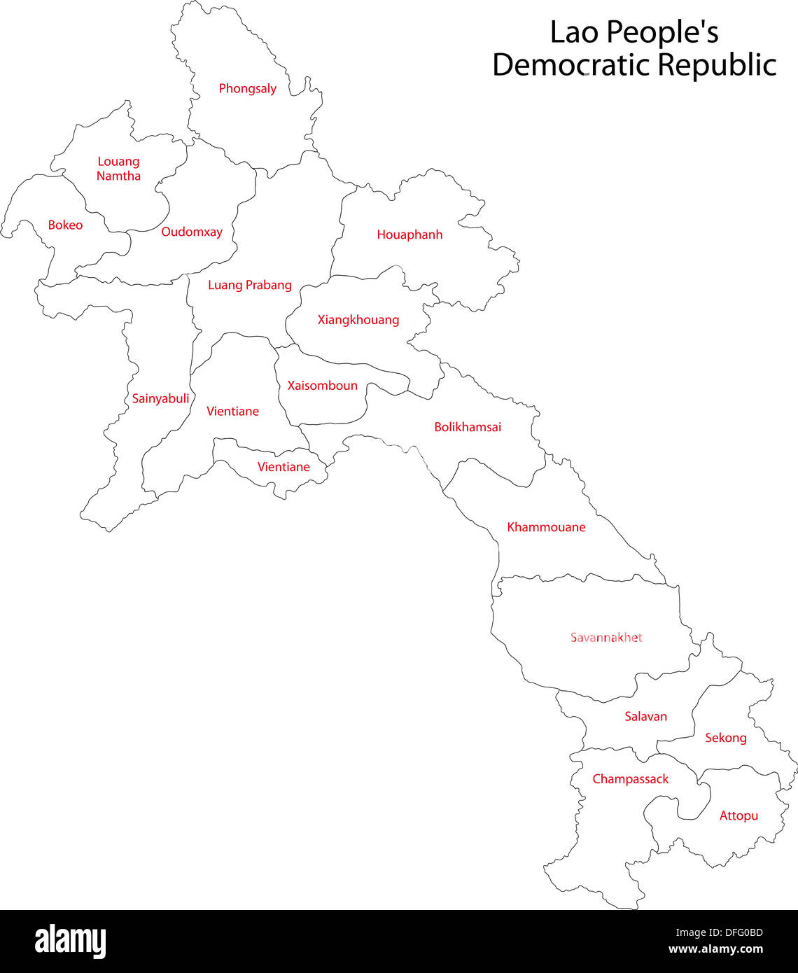 Laos outline silhouette map illustration hi-res stock photography and ...