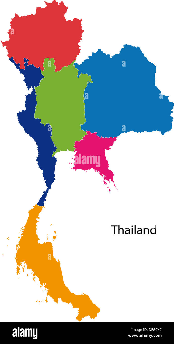Colorful Thailand map Stock Photo - Alamy