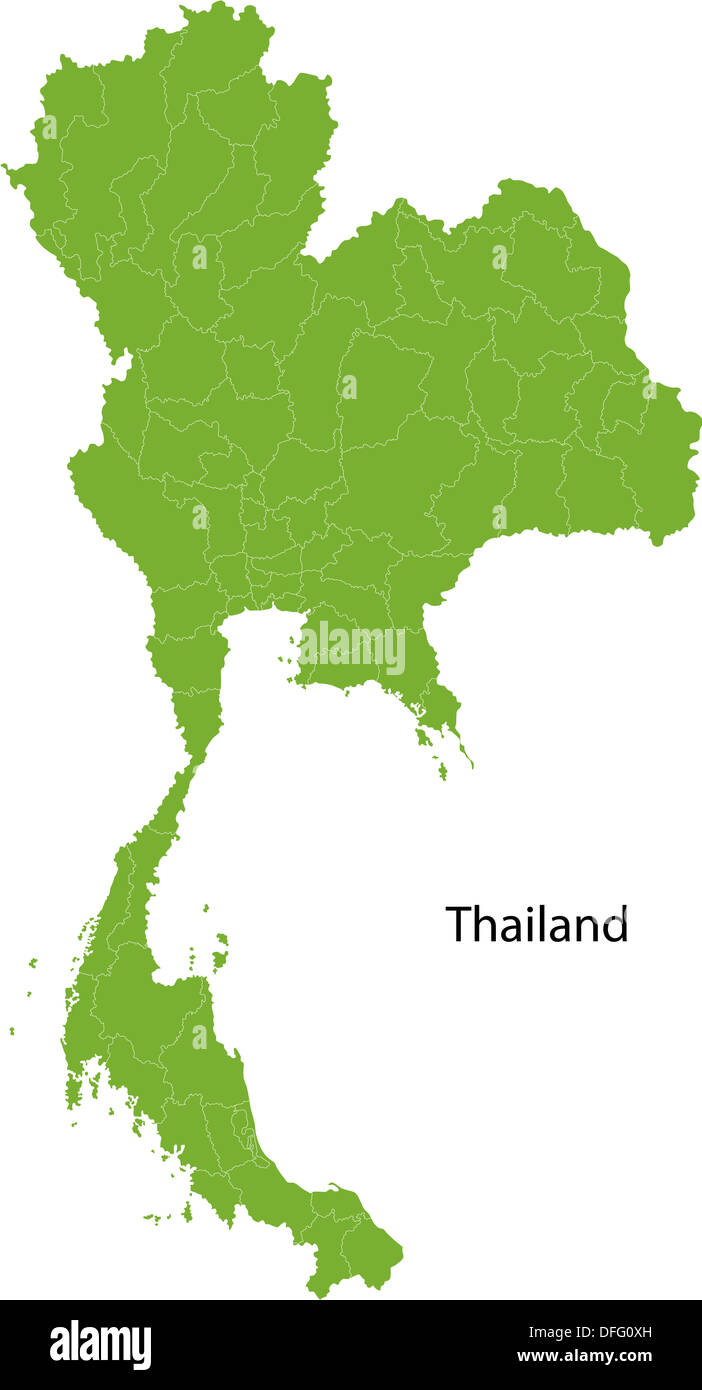 Green Thailand map Stock Photo - Alamy