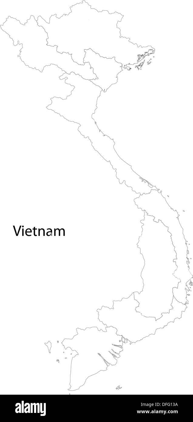 Vietnam country map black Cut Out Stock Images & Pictures - Alamy