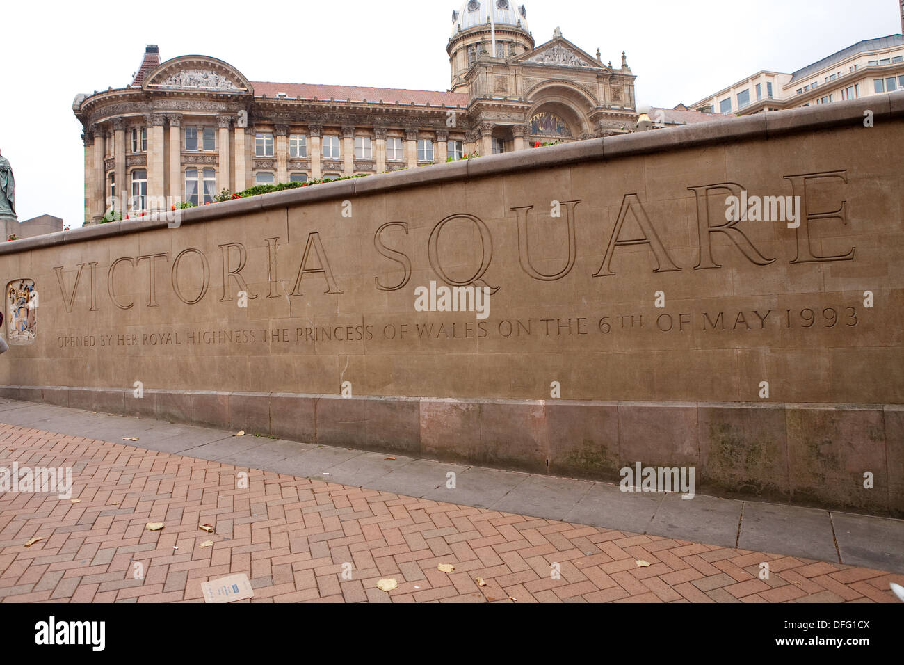 Victoria Square Wall in Birmingham UK Stock Photo - Alamy