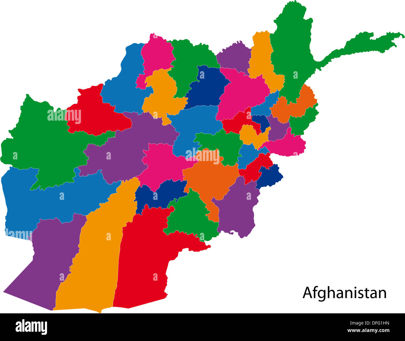 Colorful Afghanistan map Stock Photo - Alamy